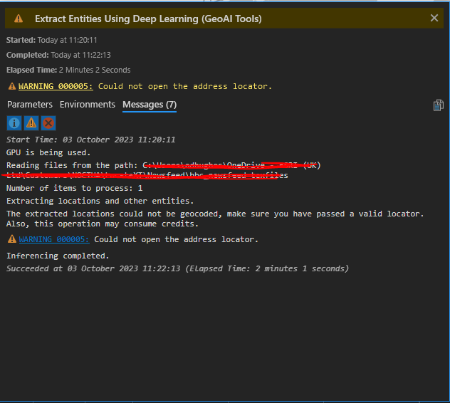 Extract Entities Using Deep Learning Could Not Esri Community