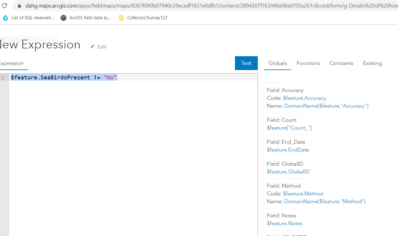 Problem With Conditional Visibility In Field Maps Esri Community