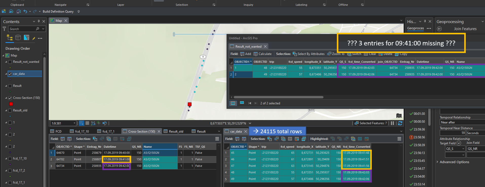 Solved Temporal Join With Geoanalytics Desktop Tool Join Esri Community
