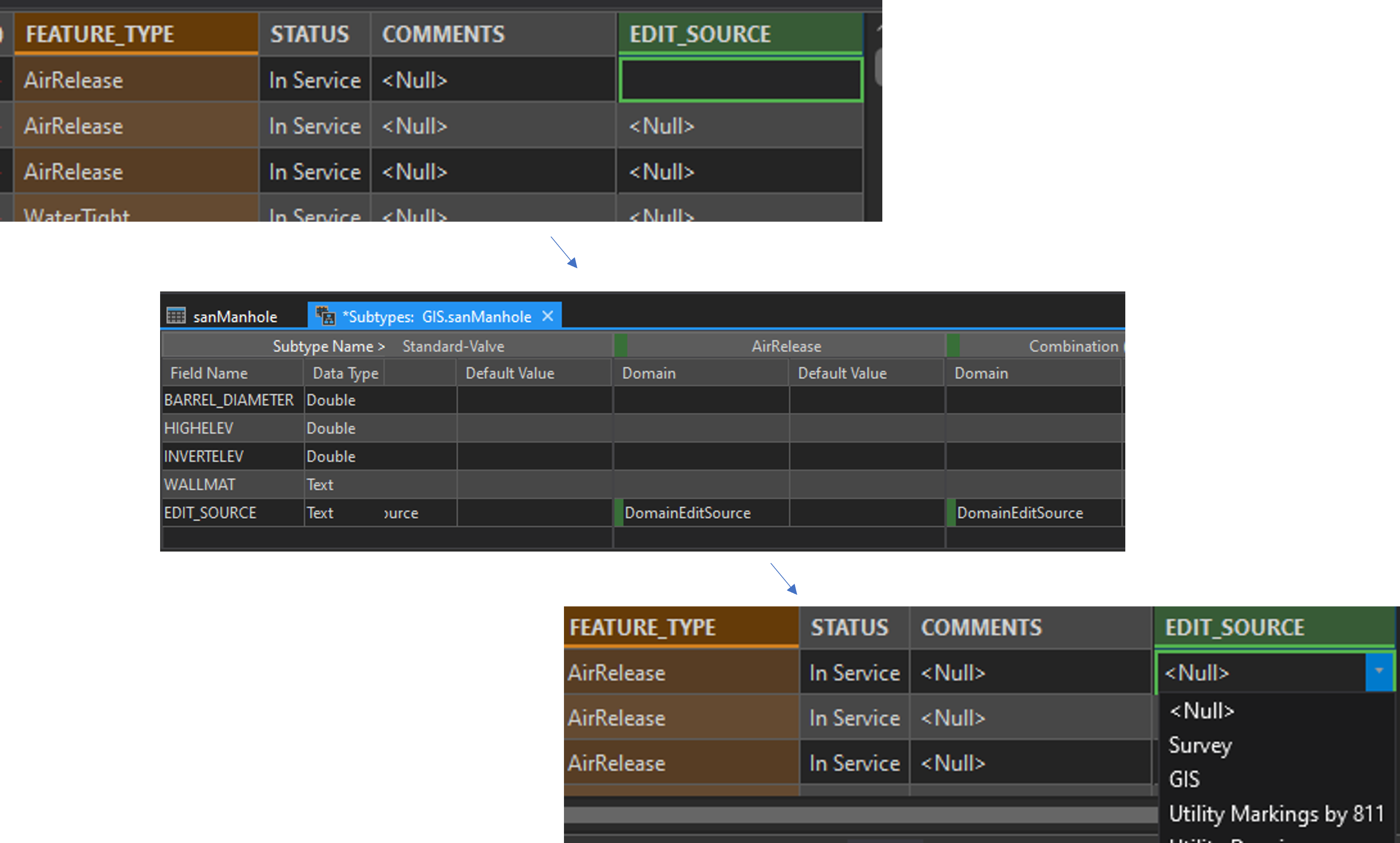 Solved Domain Not Providing Dropdown In Attribute Table Esri Community