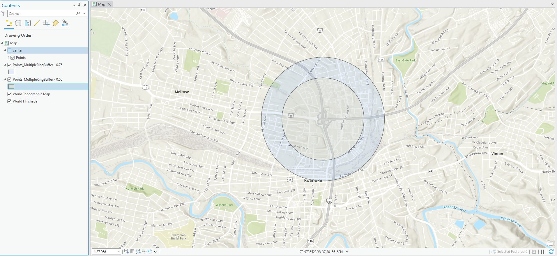 Solved: How to shade area between 2 circle polylines - Esri Community