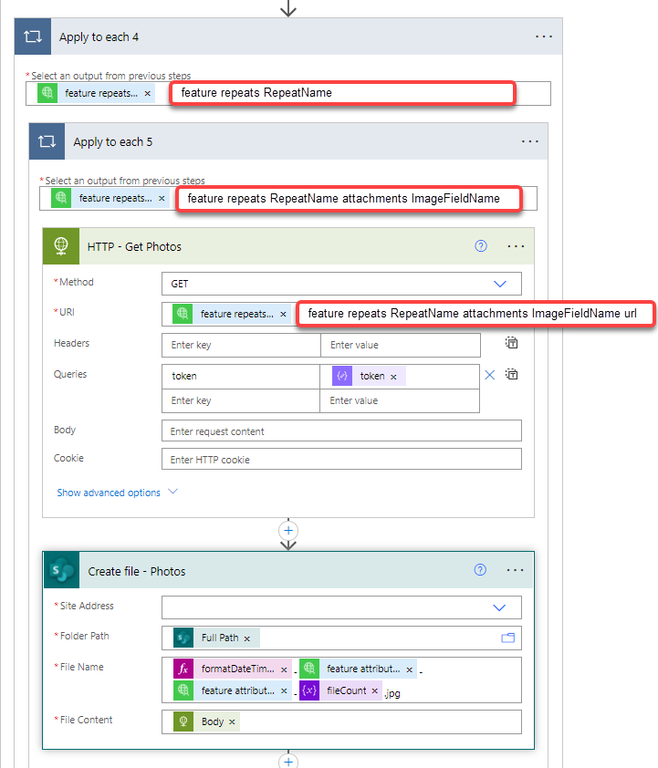 Solved: Power Automate - Upload Repeat Photos to SharePoin... - Esri Community