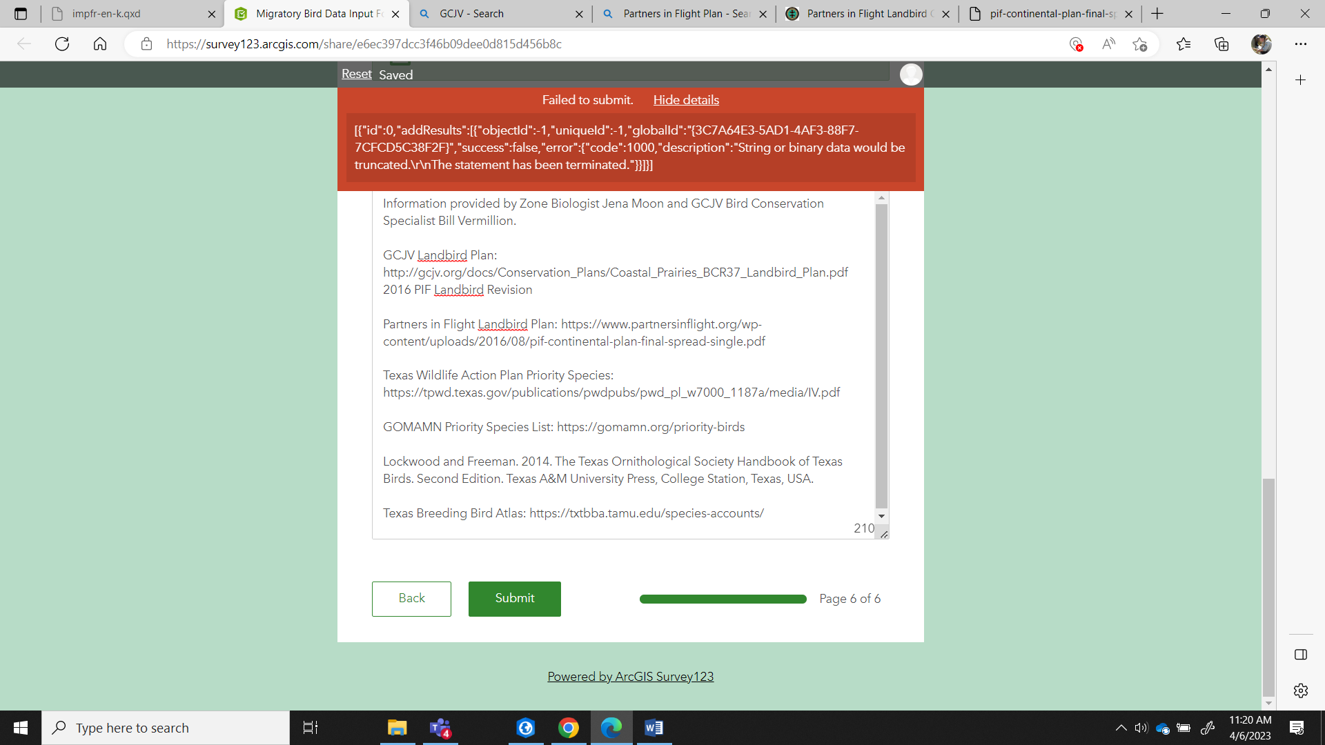 Solved Failed To Submit Error In Survey123 Web Form Esri Community
