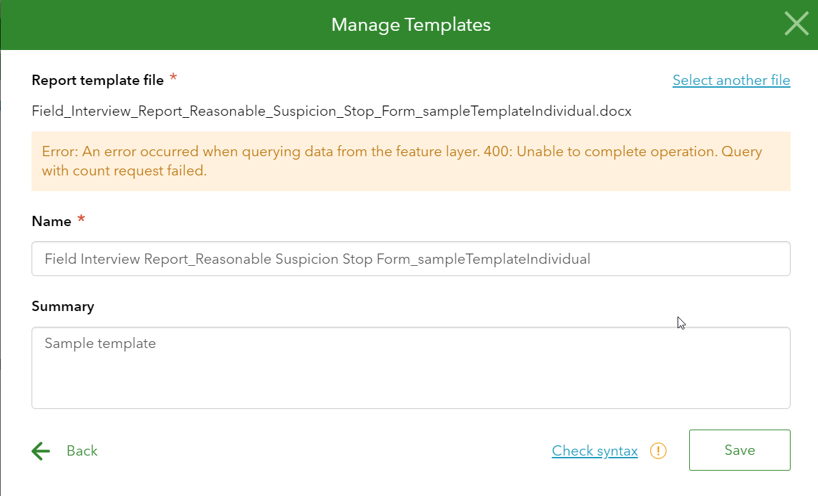 Unable to upload report template - Esri Community