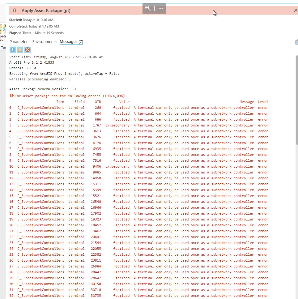 Solved Apply Asset Package Duplicate Subnetwork Name In Esri Community