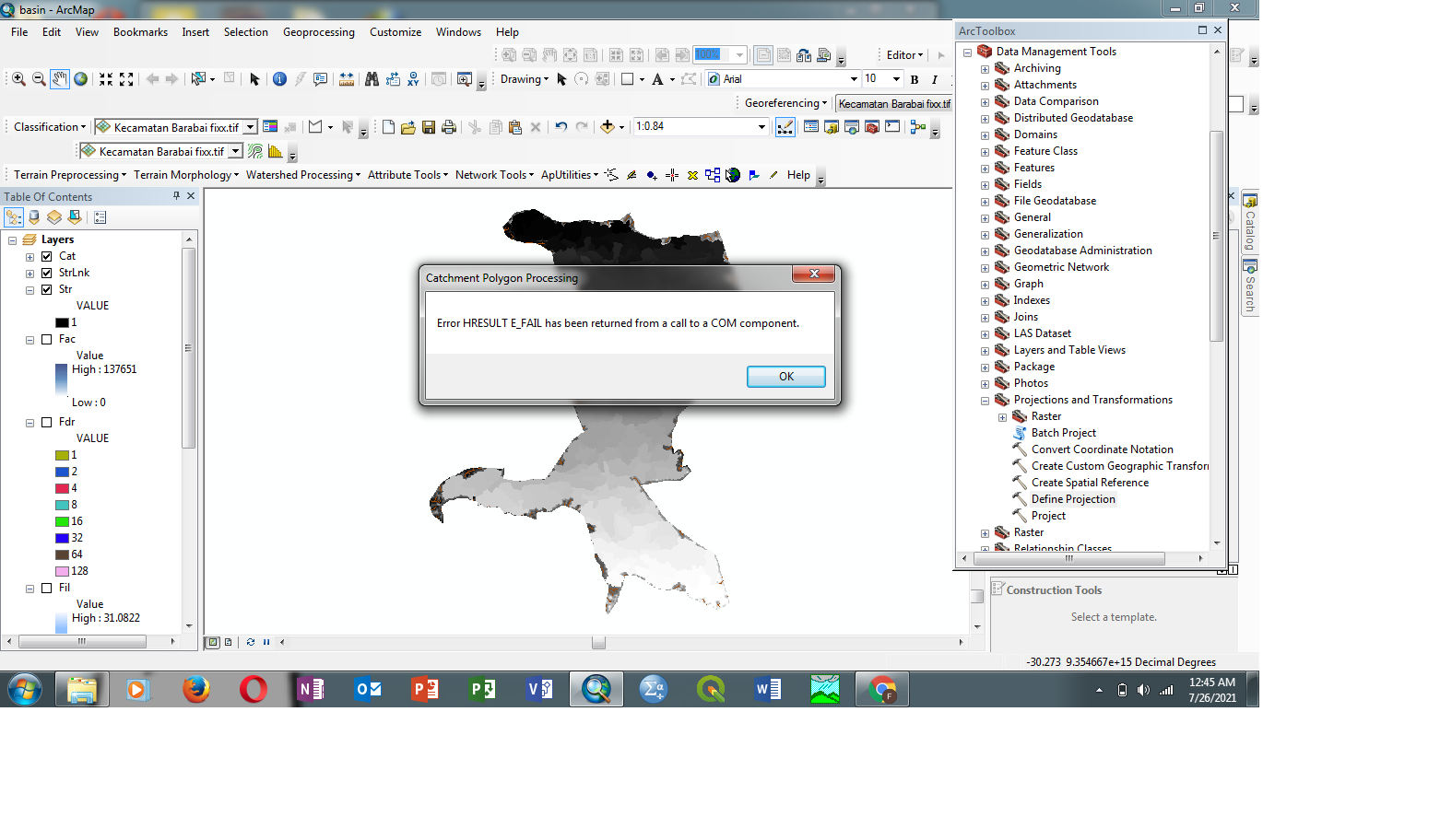 Error HRESULT E_FAIL has been returned from a cell... - Esri Community