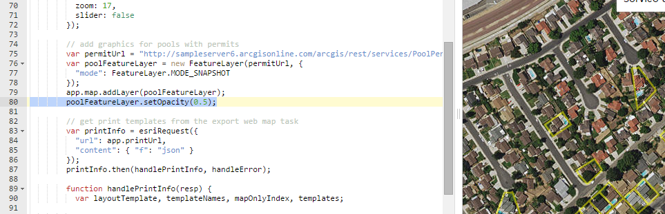Set Opacity Of Feature Layer With Javascript Api Esri Community