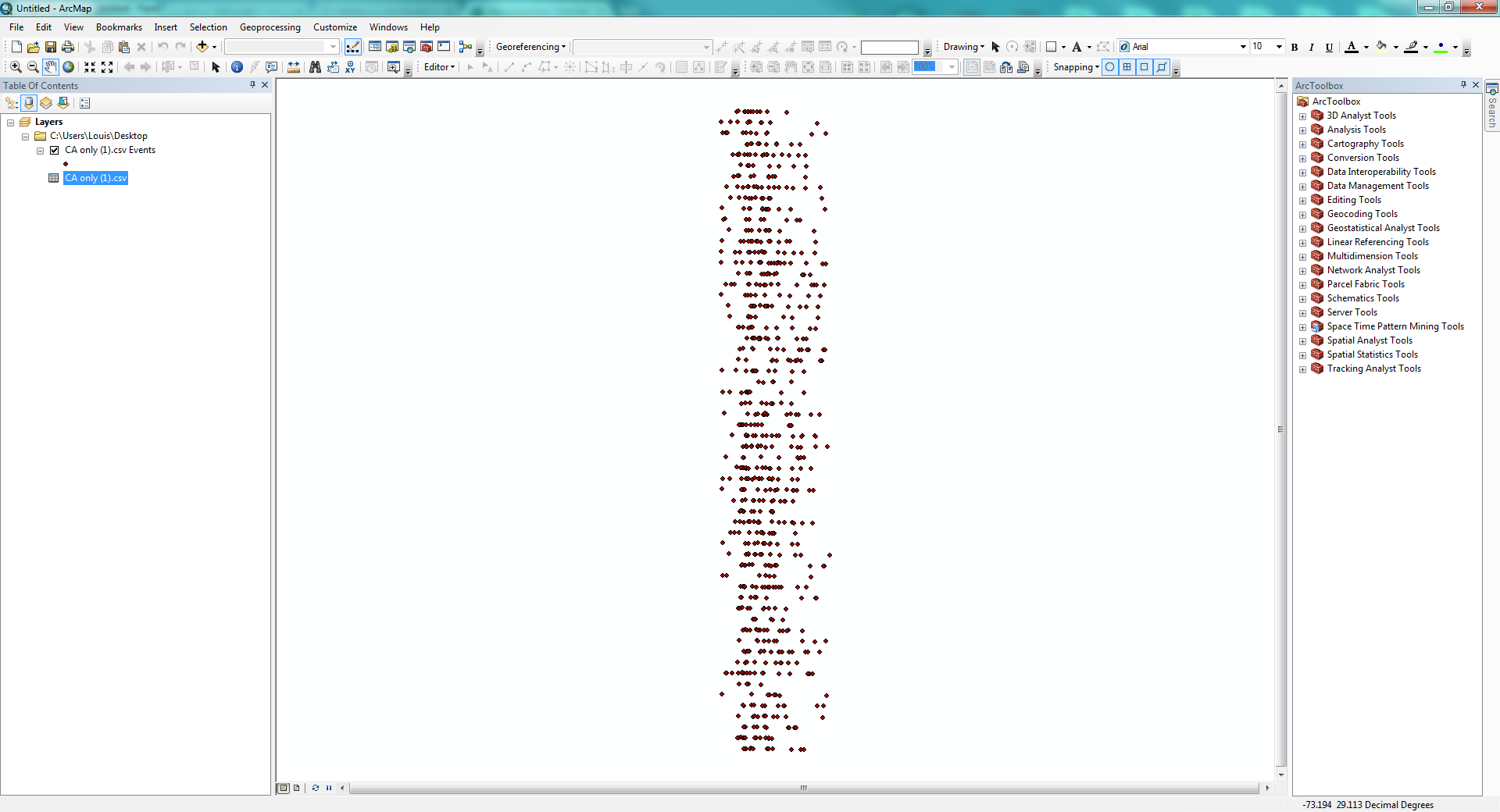 Arcmap Adding Xy Data Problem Esri Community