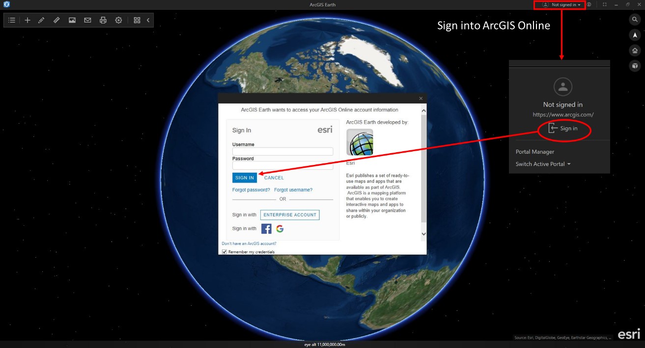 Accessing content with ArcGIS Earth 1.6.1 - Esri Community