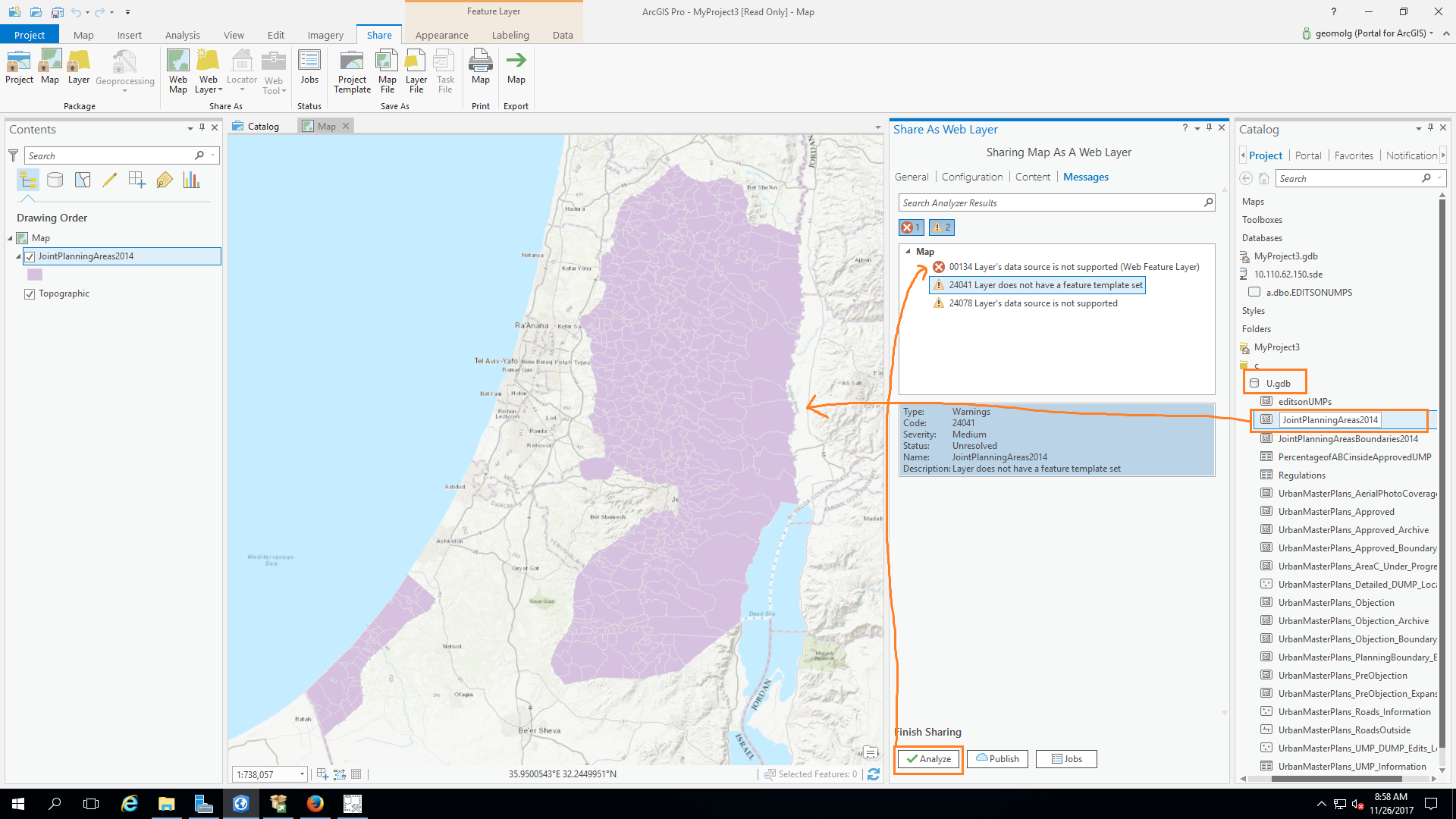 Sharing A Feature Class From Gdb As Web Layer To P Esri Community