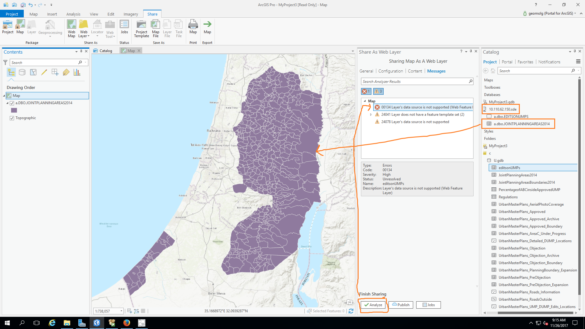 Sharing A Feature Class From Gdb As Web Layer To P Esri Community