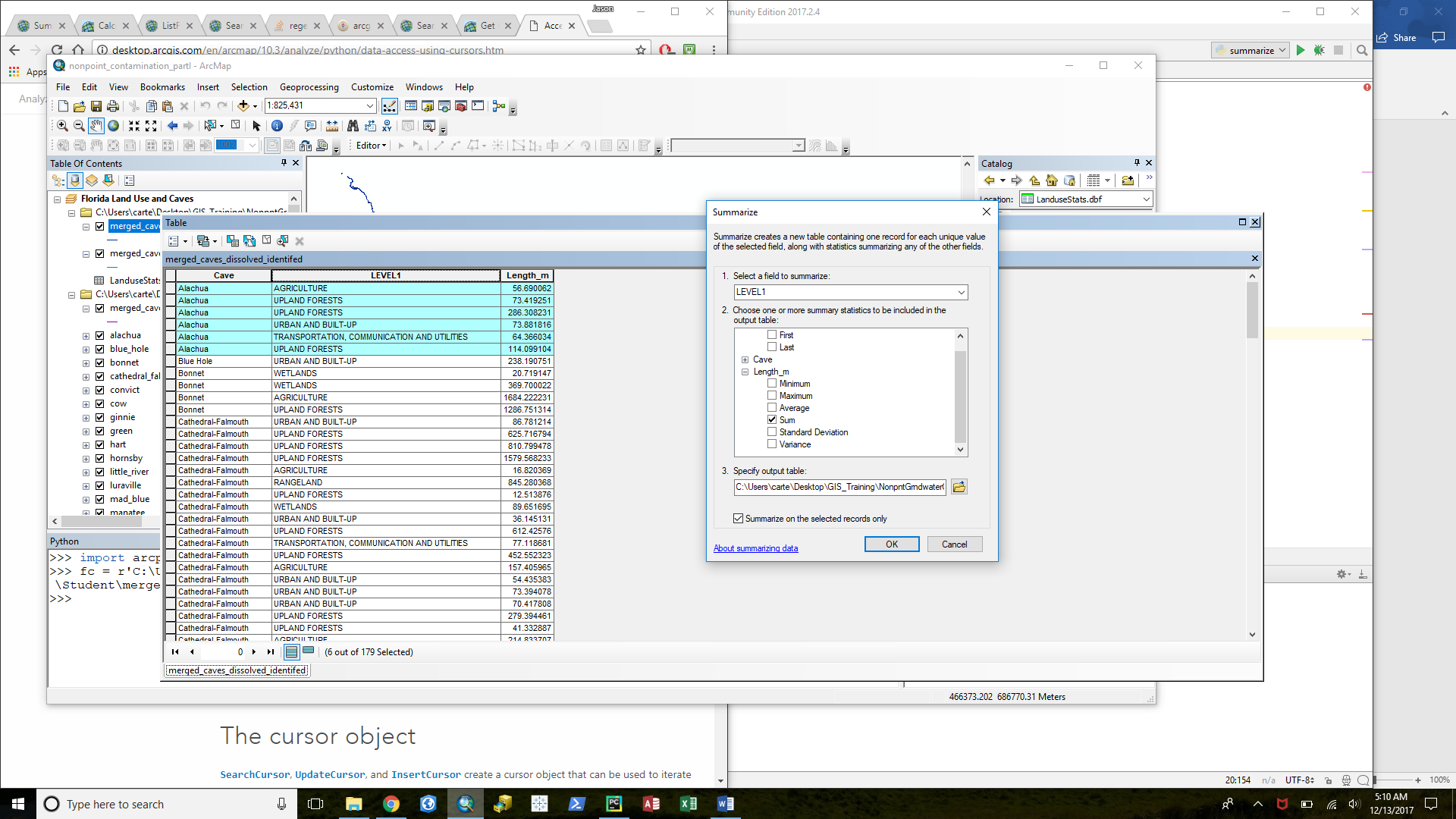 Solved How To Summarize Field Statistics In Arcpy Using A Esri Community