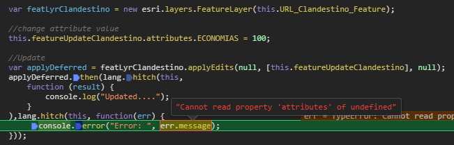 Update Feature Applyedits Cannot Read Property Esri Community
