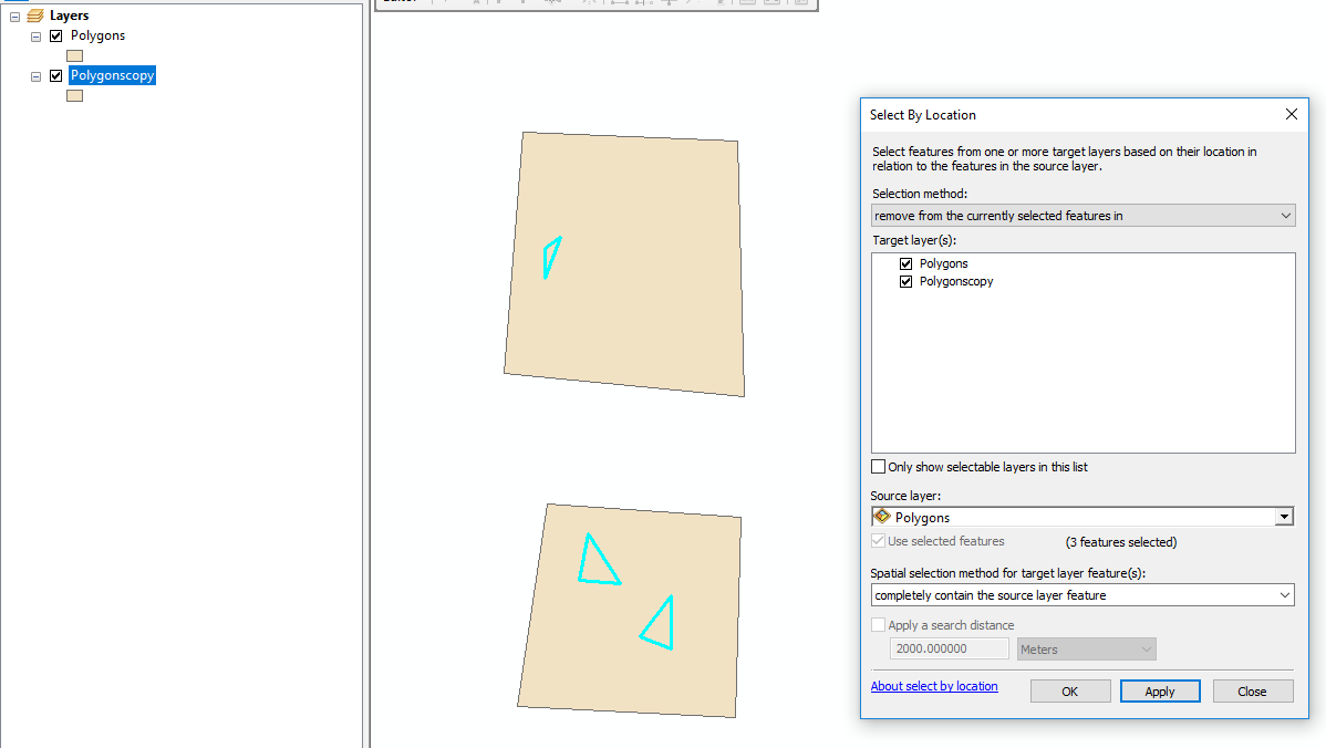 Solved Select Polygons Within Polygons Using A Single Fea Esri