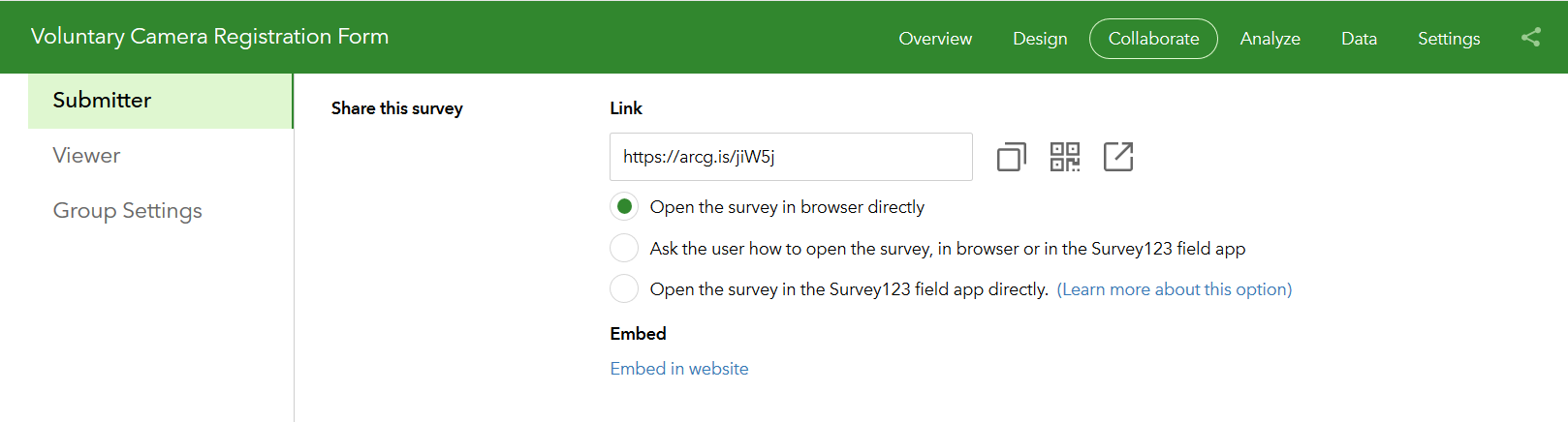 How to create a Voluntary Camera Registration form... - Esri Community