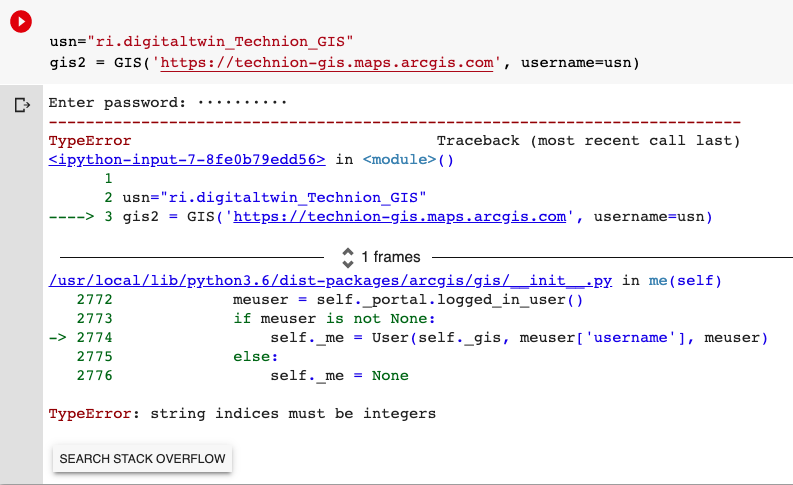Solved: can't seem to connect to ArcGIS using python API - Esri Community