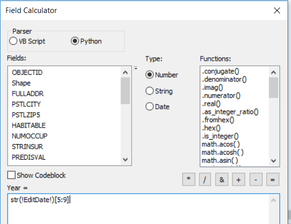 Solved How To Populate A New Field With Integer Year Extr Esri Community