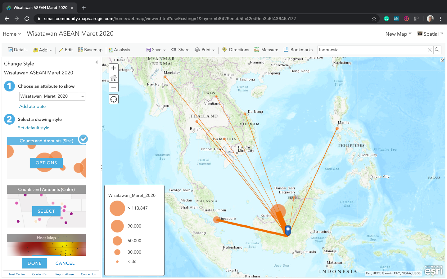 Memetakan Kunjungan Wisatawan Asing dengan Proport... - Esri Community