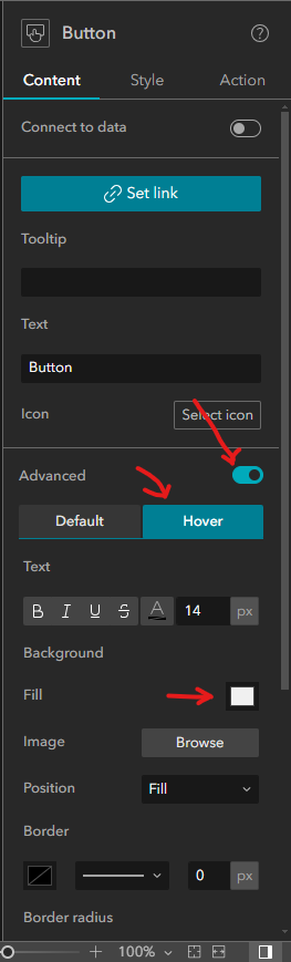 Change button icon color on hover - Esri Community