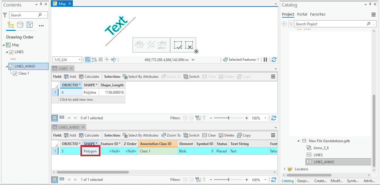 Solved: Annotation shown as SHAPE=Polygon in attribute tab... - Esri Community