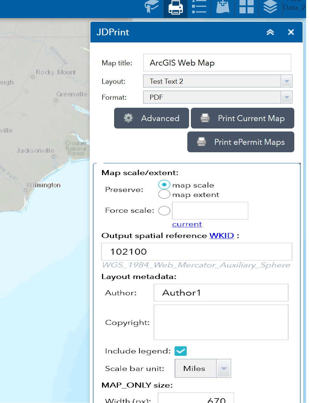 Print widget - showing advanced settings in main p... - Esri Community