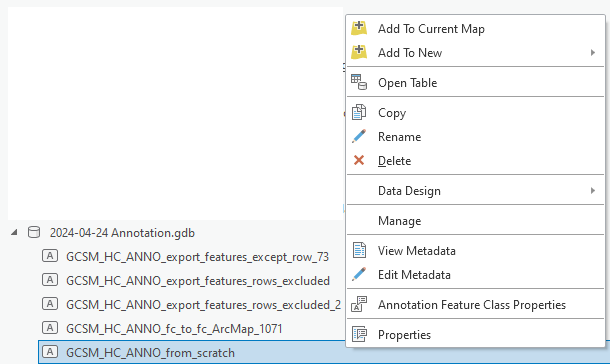 Catalog Pane — Load option in annotation FC contex... - Esri Community