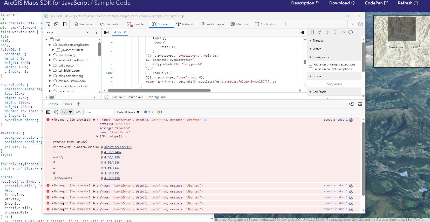 Solved: Overview map sample code "AbortError" - Esri Community