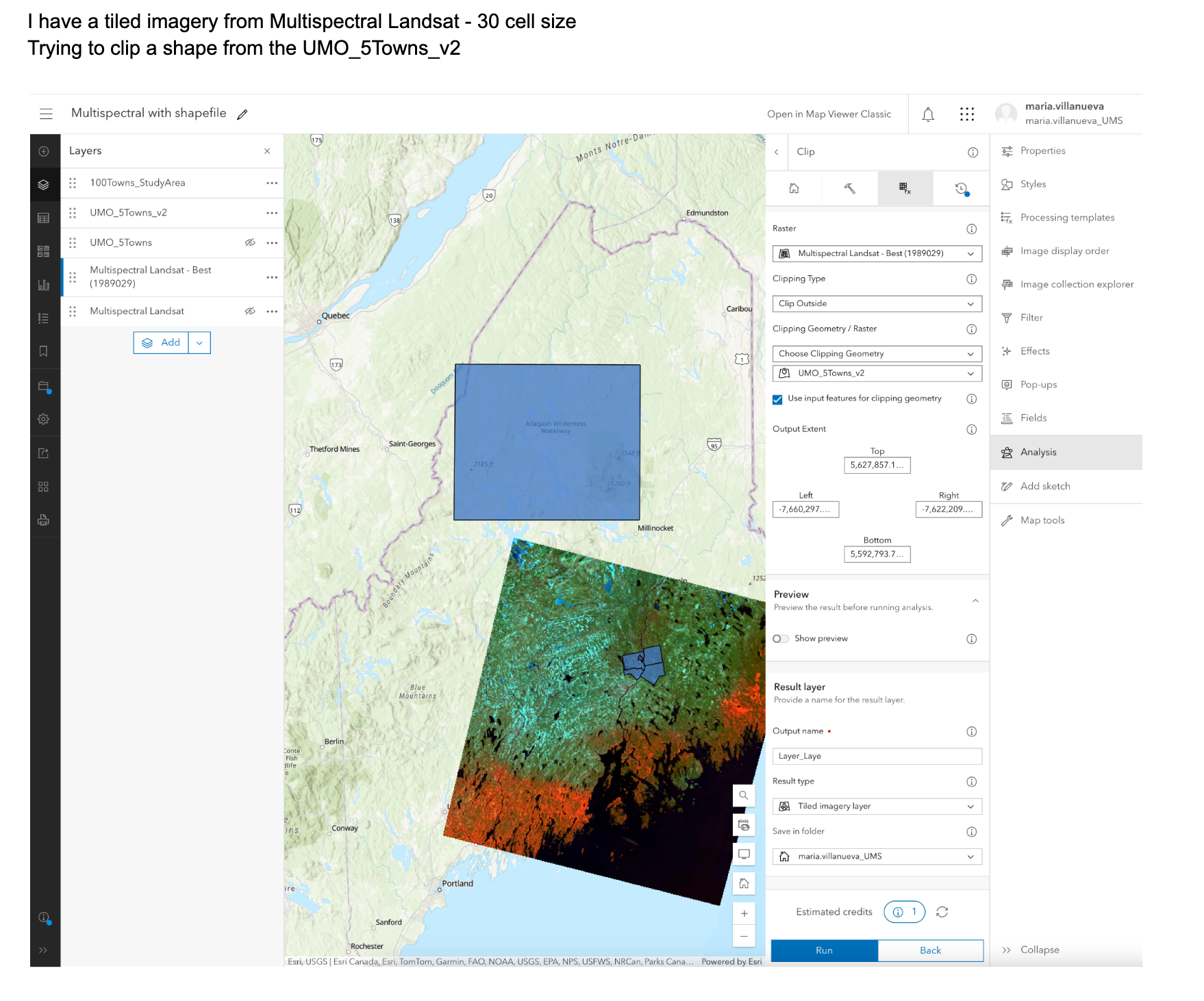 Extract Raster Error And Clip Error In Map Viewer Esri Community