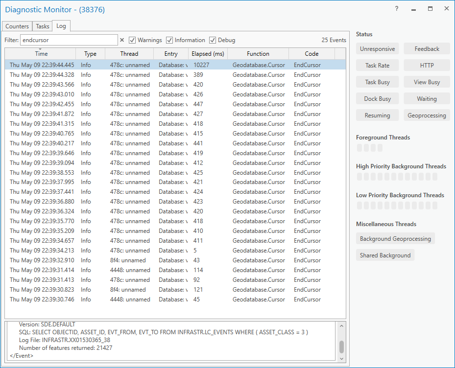 Diagnostic Monitor — Total elapsed time of filtere... - Esri Community
