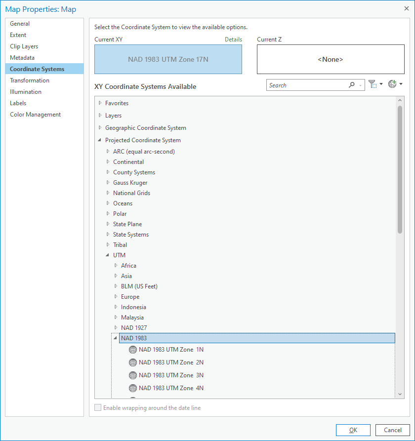 Easier navigation to NAD 83 UTM projections - Esri Community
