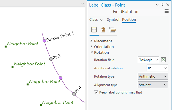 Solved: Change position of rotated labels? - Esri Community
