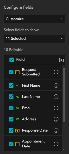 Fields To Input Data Not Appearing Edit Widget E Esri Community