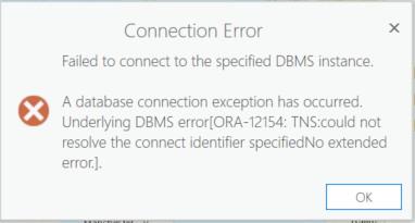 ora error 12154 TNS could not resolve connection - Esri Community