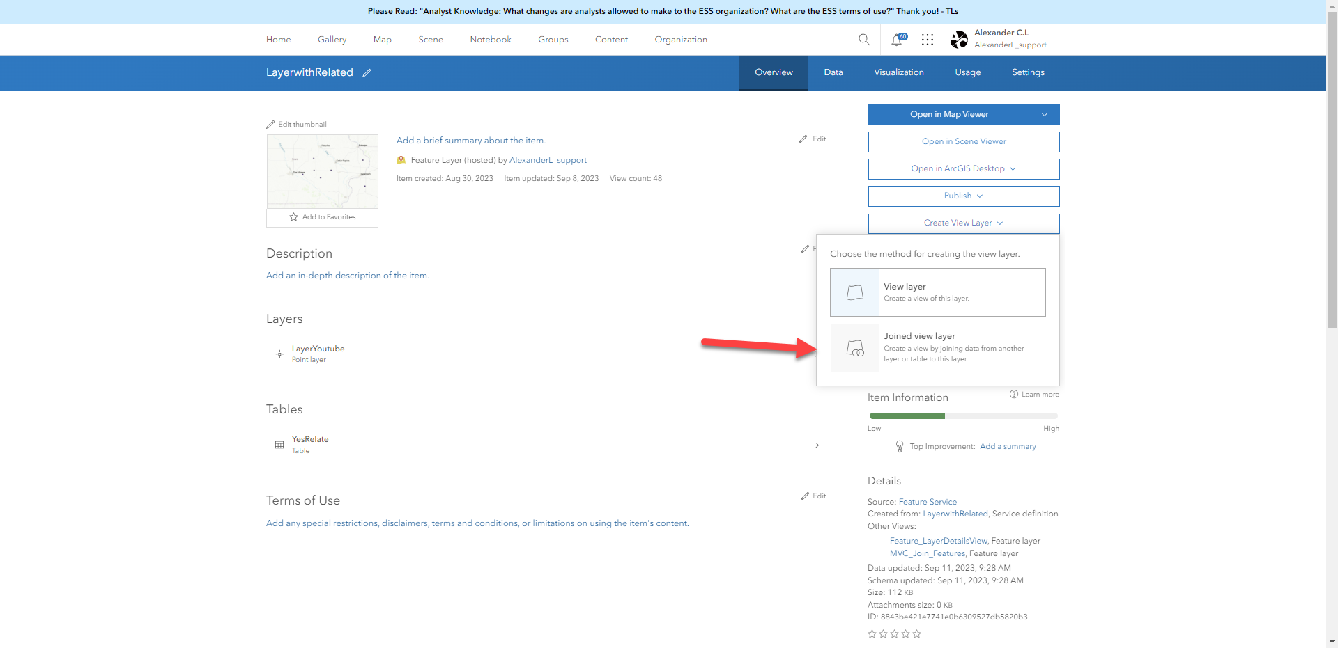 Implement Hosted View Output Join Layers in New Ma... - Esri Community