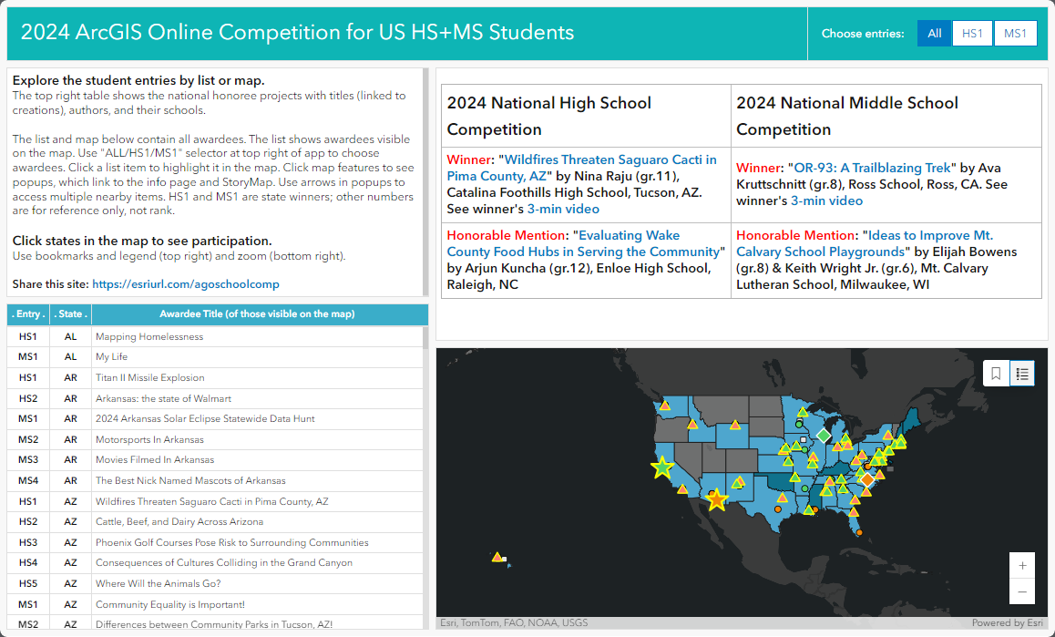 Fun with GIS 345: 2024 ArcGIS Online Student Compe... - Esri Community