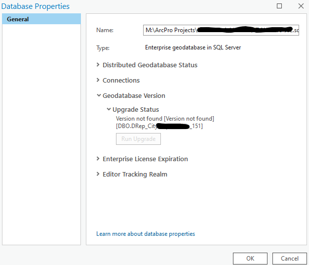 Unable to identify enterprise geodatabase version ... - Esri Community