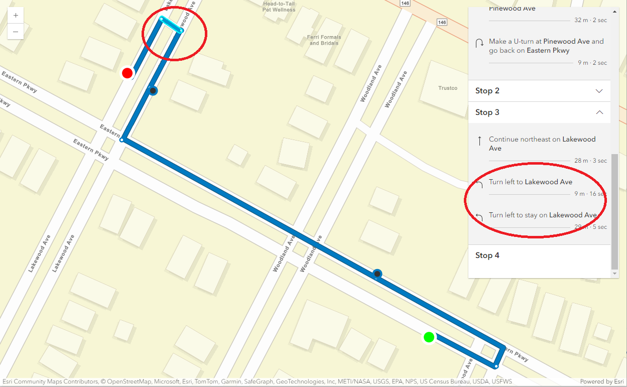 Solved: How to Avoid U-Turns in Routing Directions - Esri Community