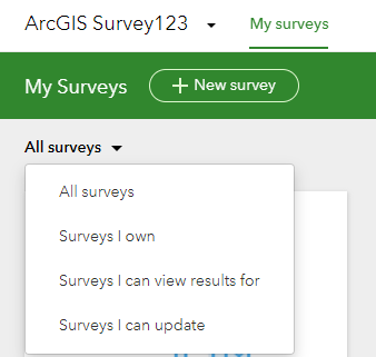 Survey123 Website Filter Surveys By Group Sharing - Esri Community