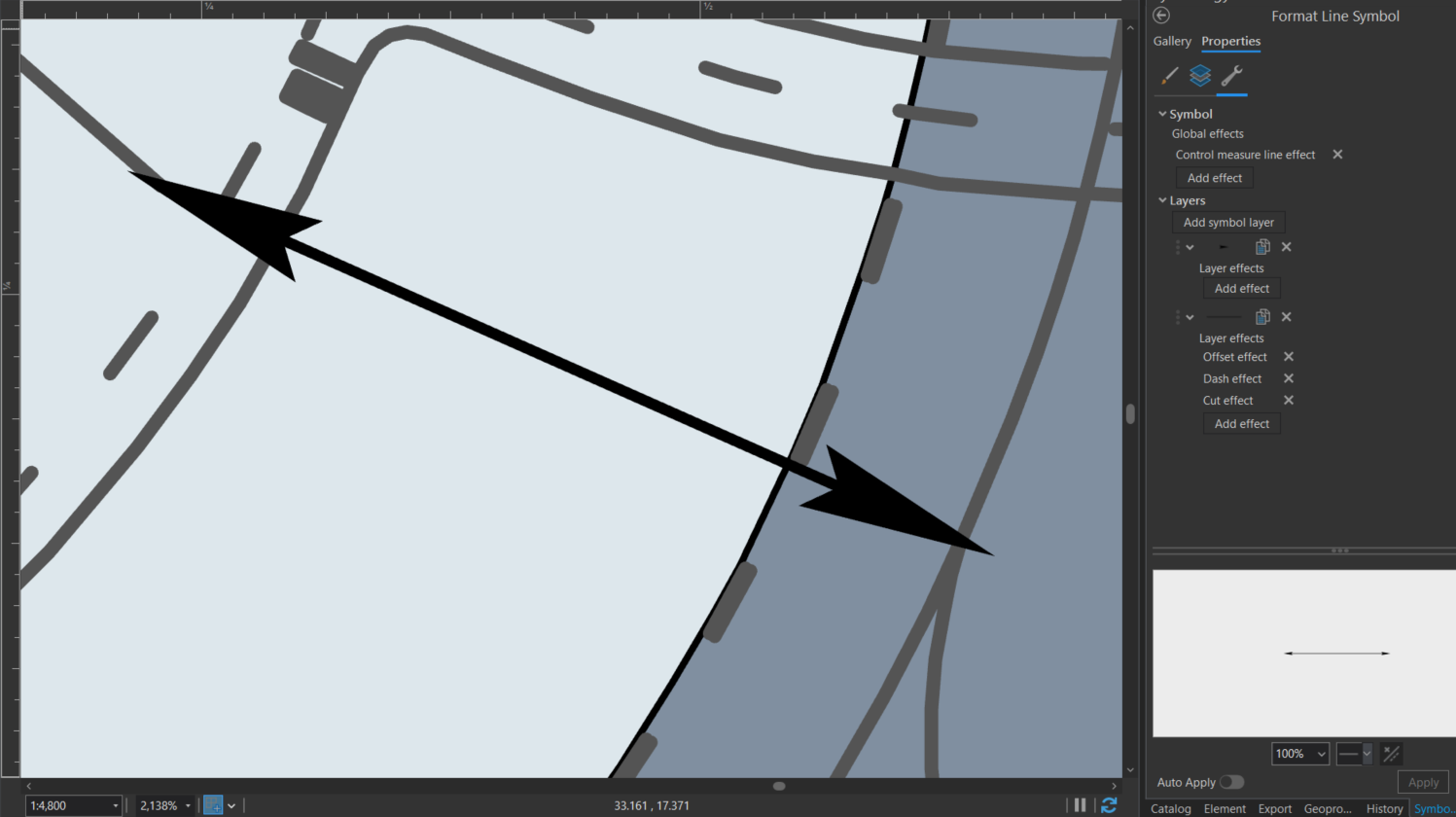 Control Measure Line symbol extends arrows past ma... - Esri Community