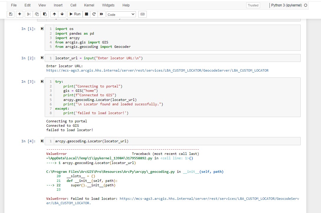 Jupyter Notebook fails to load custom locator outs... - Esri Community