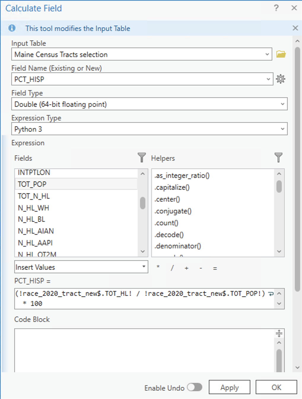 Calculation command in Attribute table fails for s... - Esri Community
