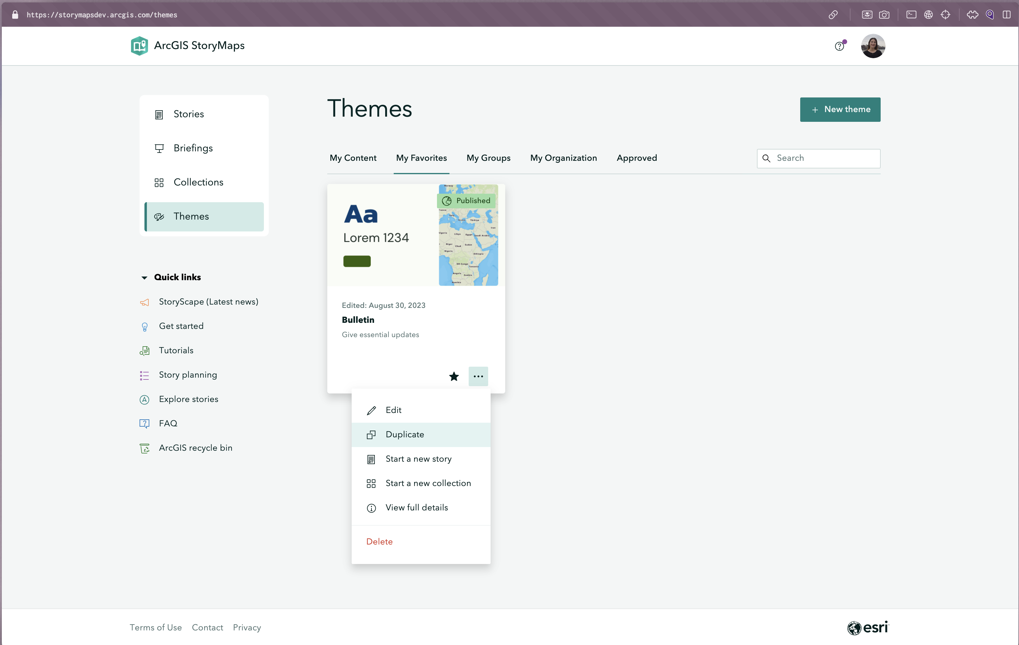 Solved: making edits to a theme, navigation, and URL - Esri Community