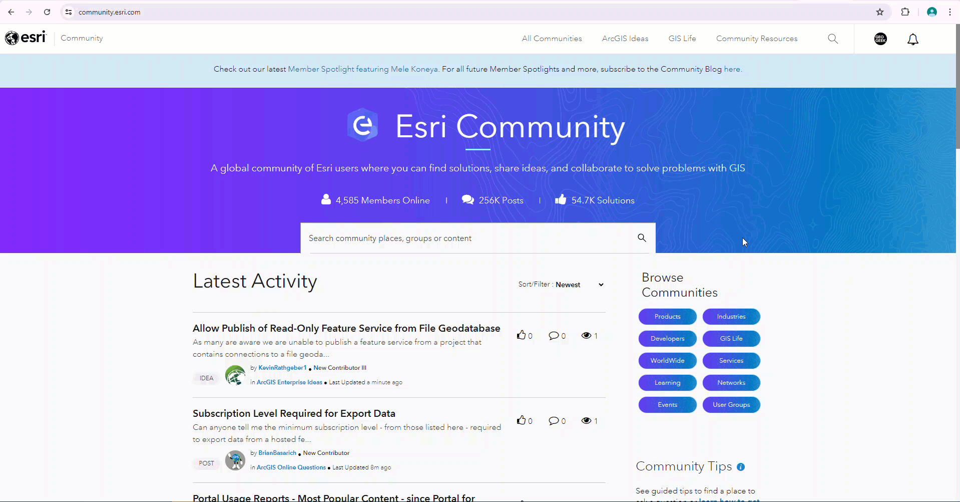 Tools & Tips: Find Your Past Posts - Esri Community