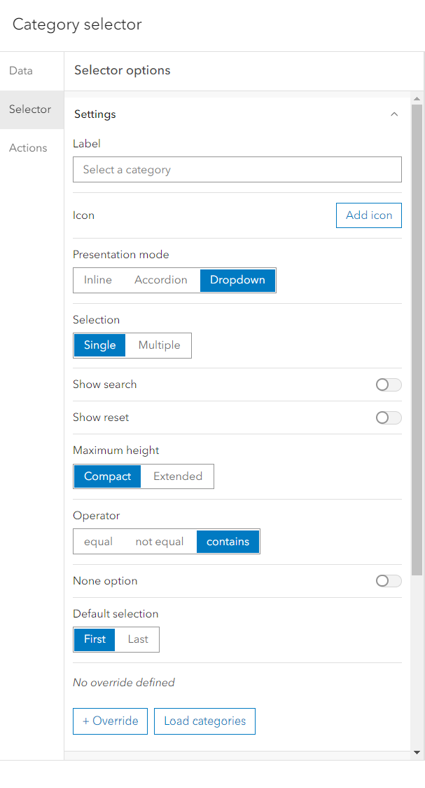 How to set up category selector based on finding a... - Esri Community