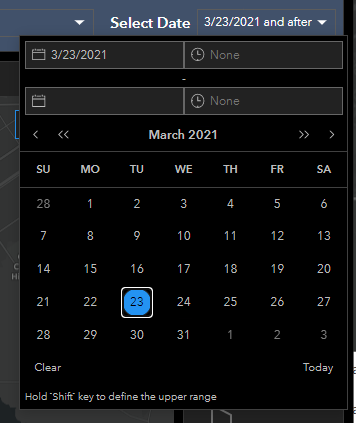 Solved: Help with Dashboard Date Range Selector - Esri Community