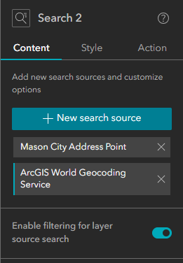 Search tool of the Map widget vs. Search Widget (E... - Esri Community