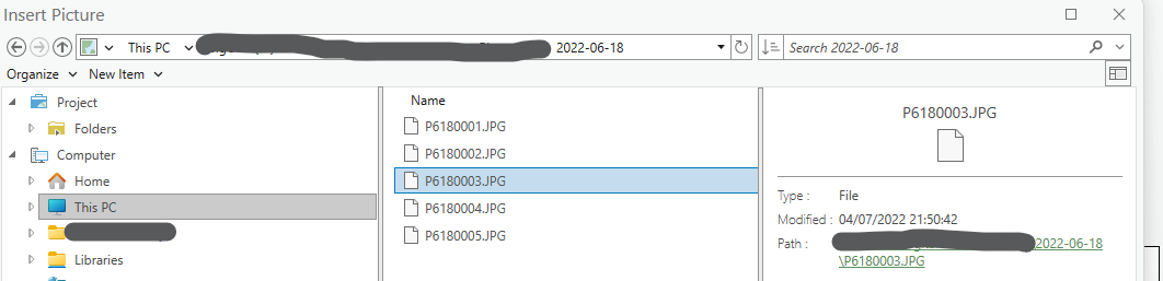 Improve insert picture dialog for ArcGIS Pro - Esri Community