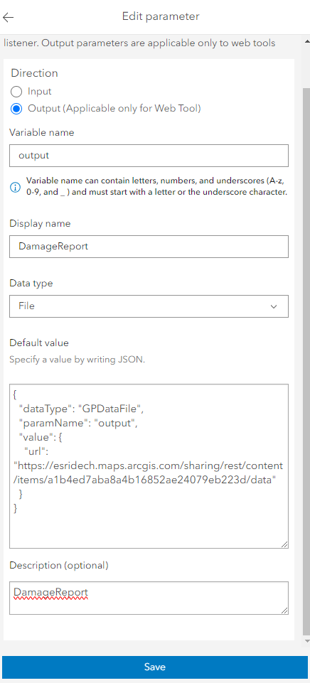 File Output Paramter in WebTool that was published... - Esri Community