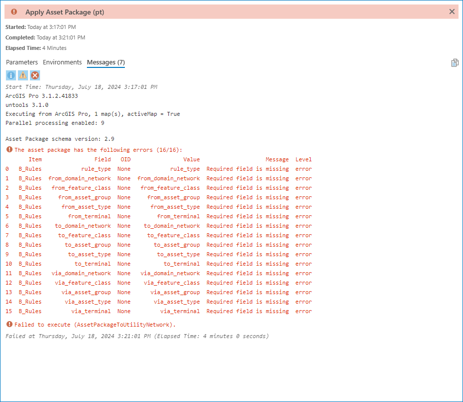 Solved: Apply Asset Package Error - Esri Community