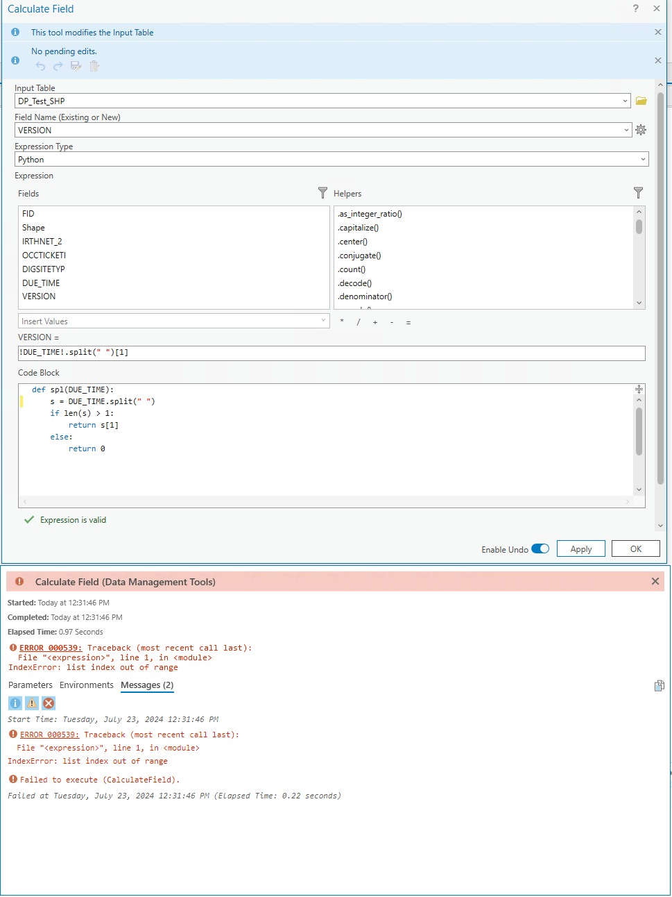 Solved: Split a field if value exists at a specific index ... - Esri Community